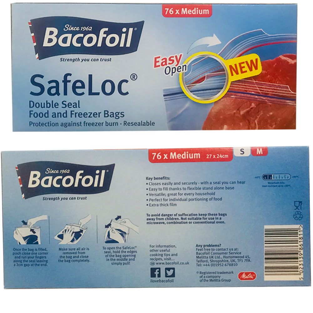 Bacofoil Safeloc Reusable Food and Freezer Double Seal Bags – Simple ...